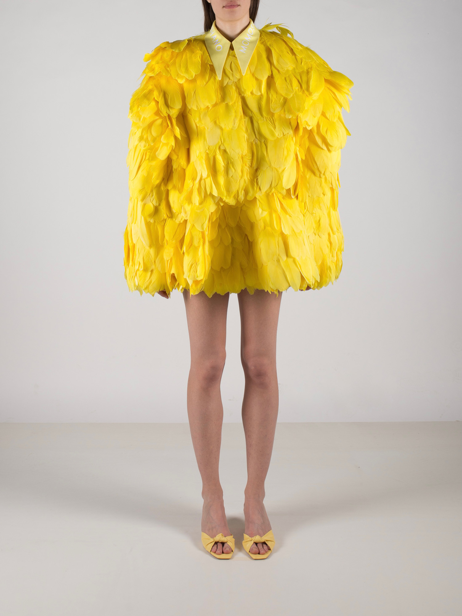 Bright Yellow Feathered Jacket - Mihano Momosa
